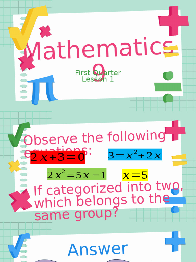 Intro To Quadratic Equation | PDF | Mathematics | Mathematical Objects