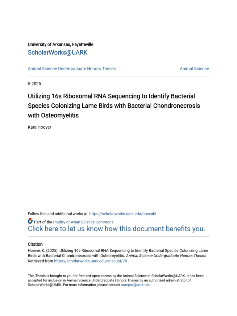Utilizing 16s Ribosomal RNA Sequencing To Identify Bacterial Spec | PDF ...