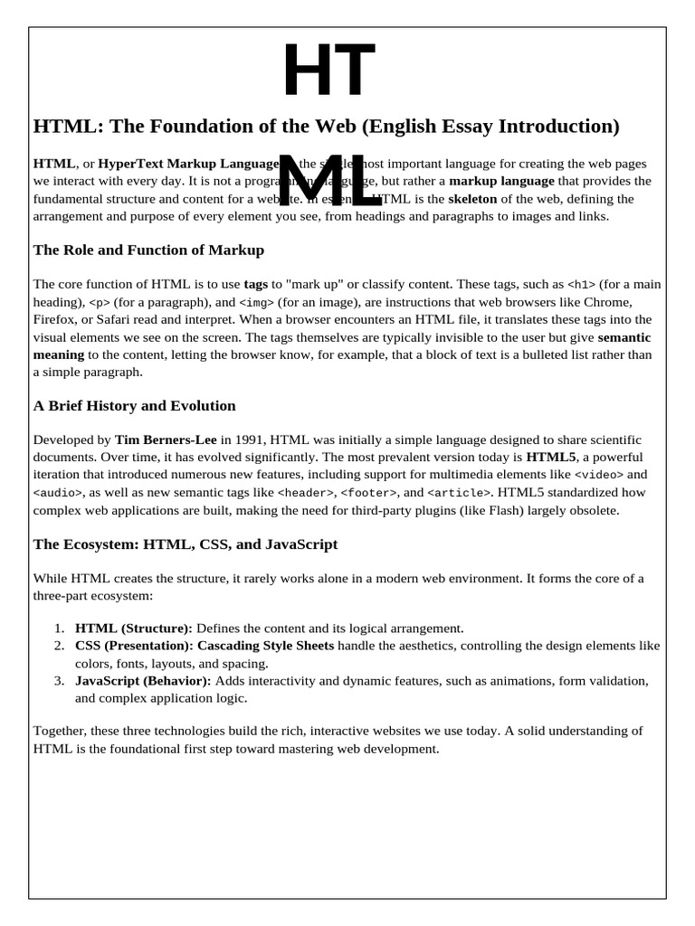 Page One HTML CSS and Java Script | PDF | Html | Html Element