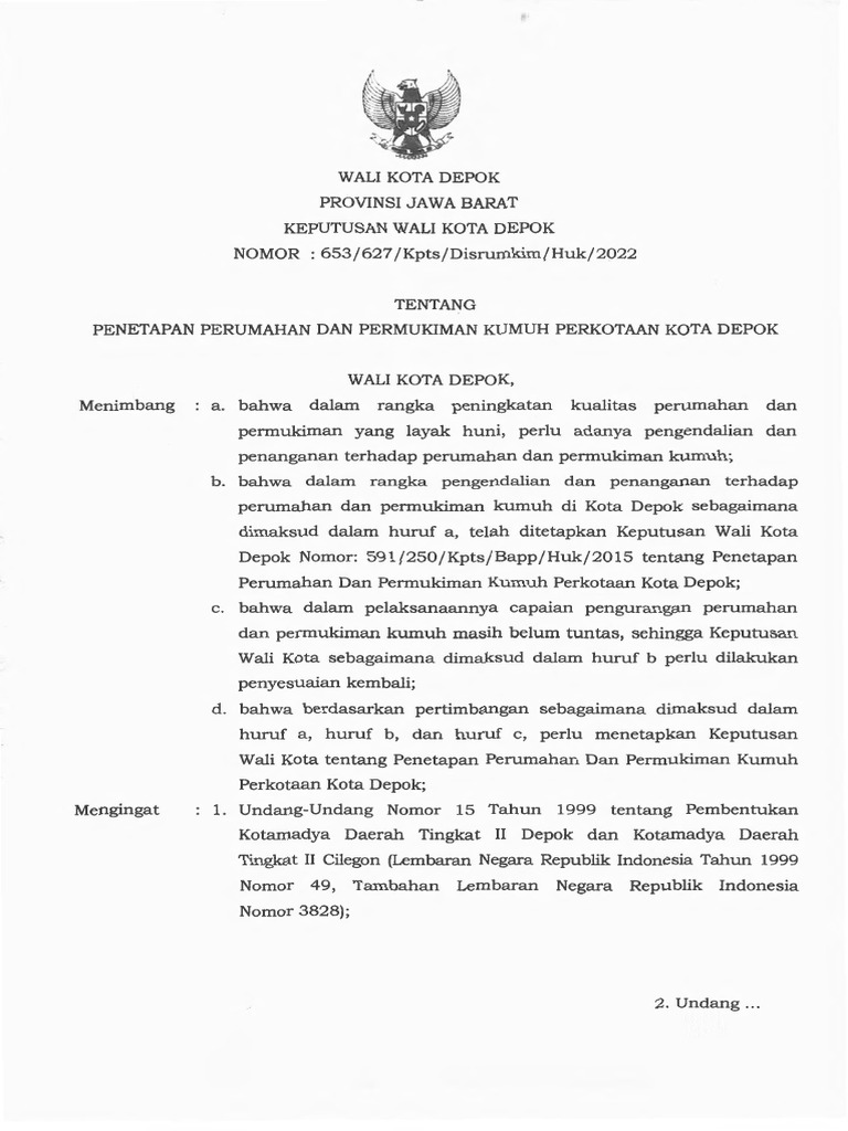 SK Kumuh Kota Depok Tahun 2022 | PDF