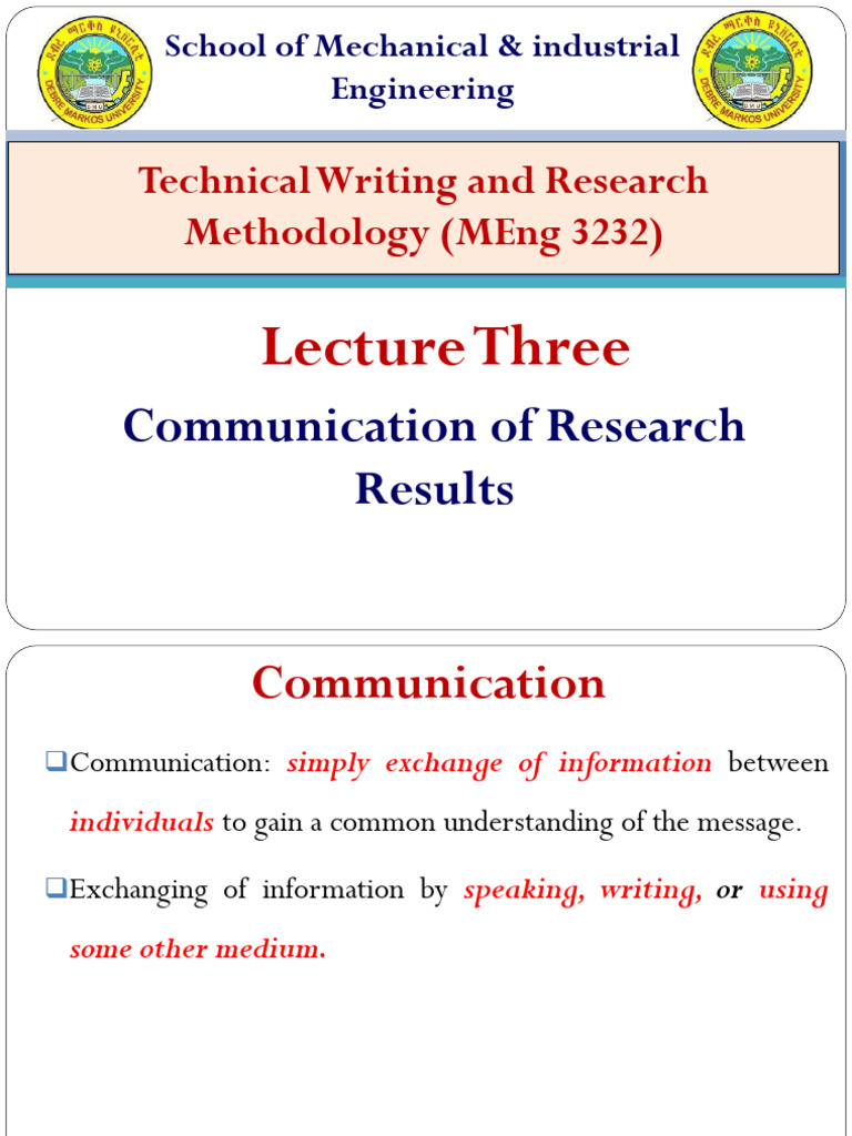 Communicating Research Findings Pdf Communication Information