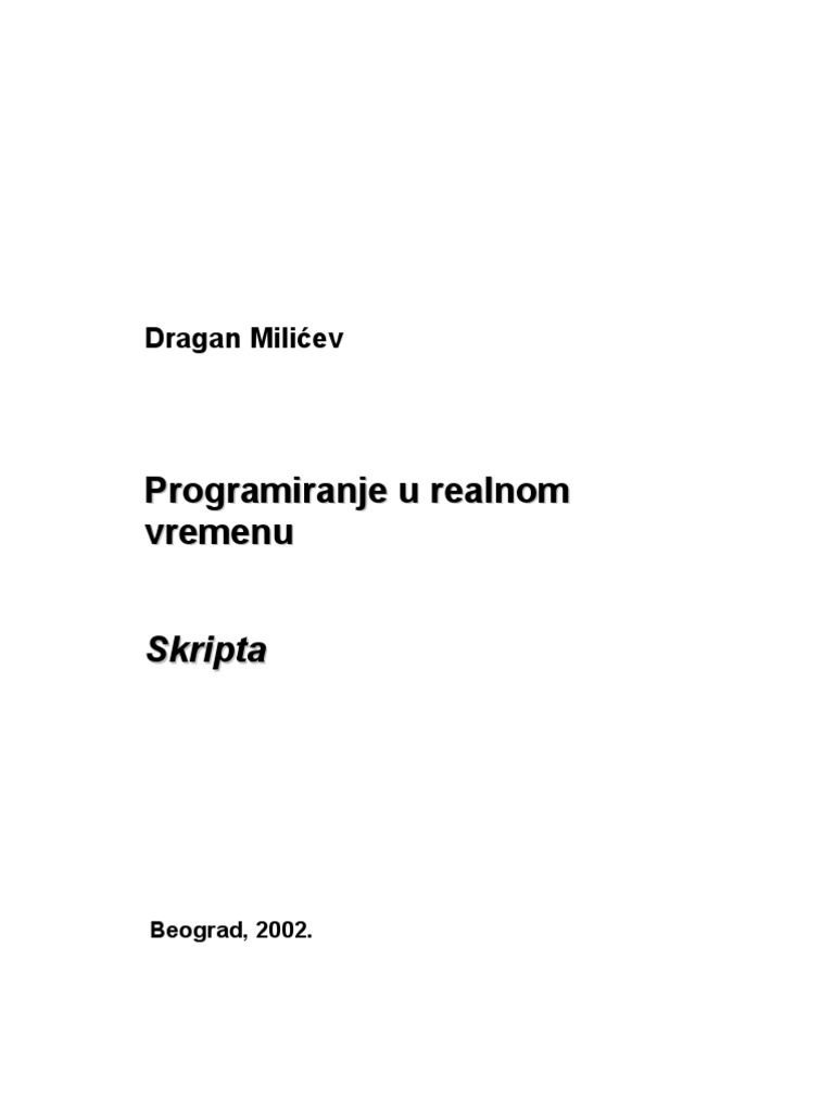 Skripta Dragan Milicev Programiranje U Realnom Vremennu C++ UML | PDF