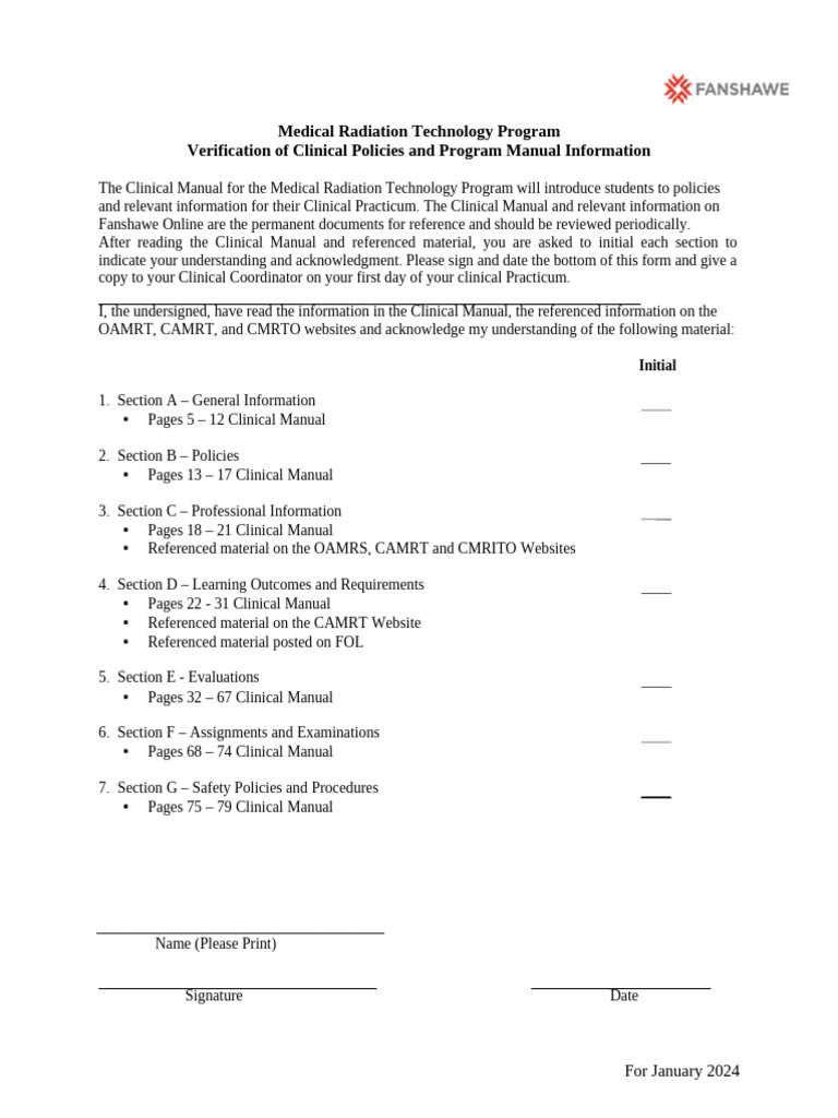 Clinical Student Manual Verification Form January 2024 | PDF