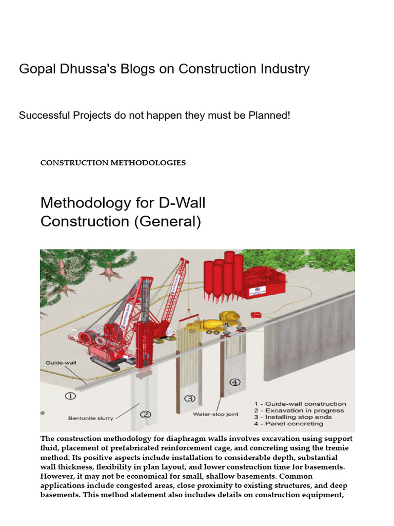 Methodology For D-Wall Construction (General) - Gopal Dhussa's Blogs On ...