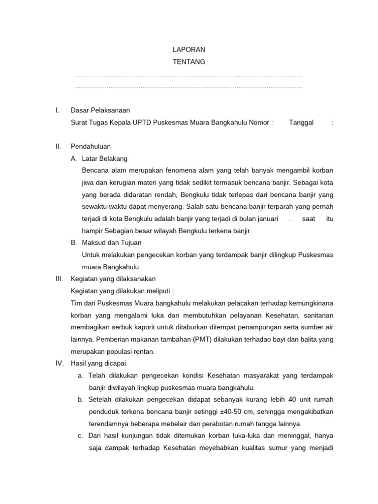 LAPORAN BANJIR | PDF
