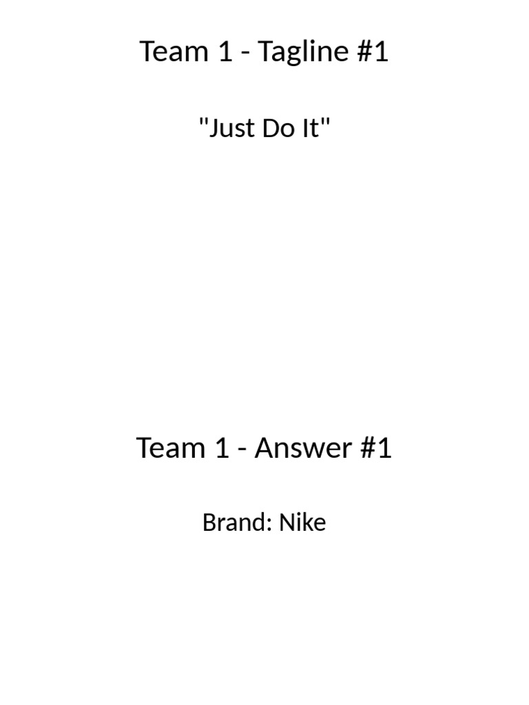 Brand Tagline Game | PDF | Companies | Brand