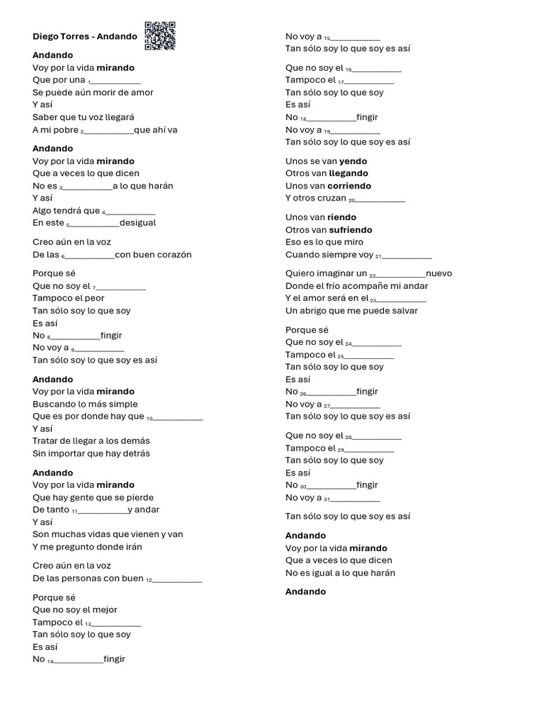 Ek11 Andando Letras | PDF