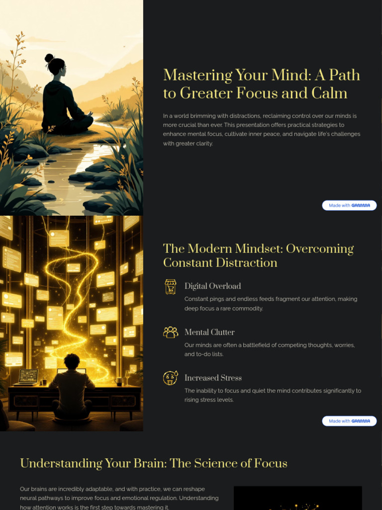 Mastering Your Mind A Path To Greater Focus and Calm | PDF