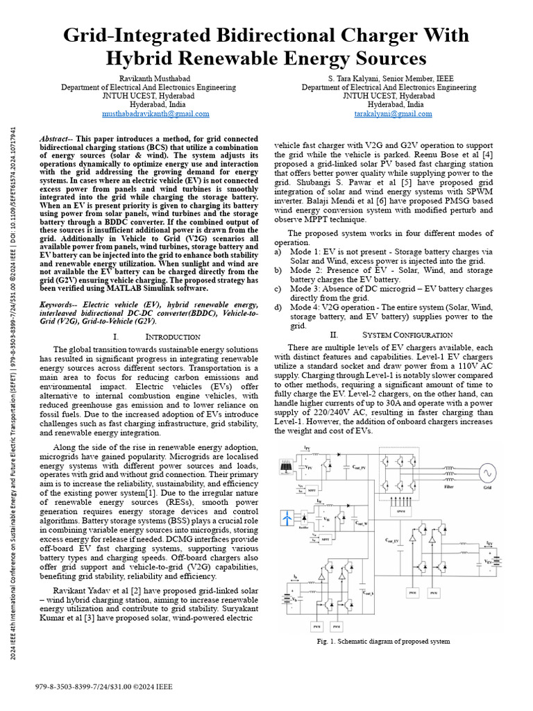 Grid-Integrated Bidirectional Charger With Hybrid Renewable Energy ...