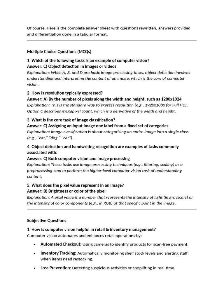 DEEPSEEK Computer Vision Q and Ans | PDF | Computer Vision | Image ...