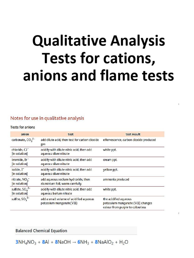 Grade 10 Chem Qualitative Analysis 2024 | PDF