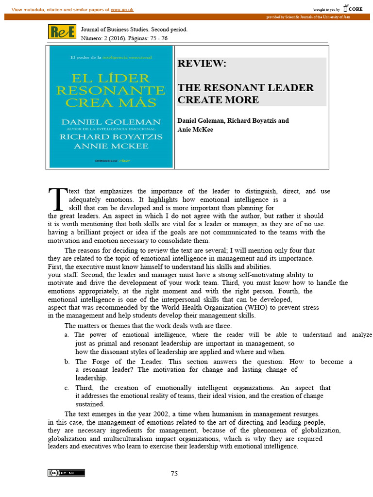The Resonant Leader Creates More | PDF | Leadership | Emotional ...