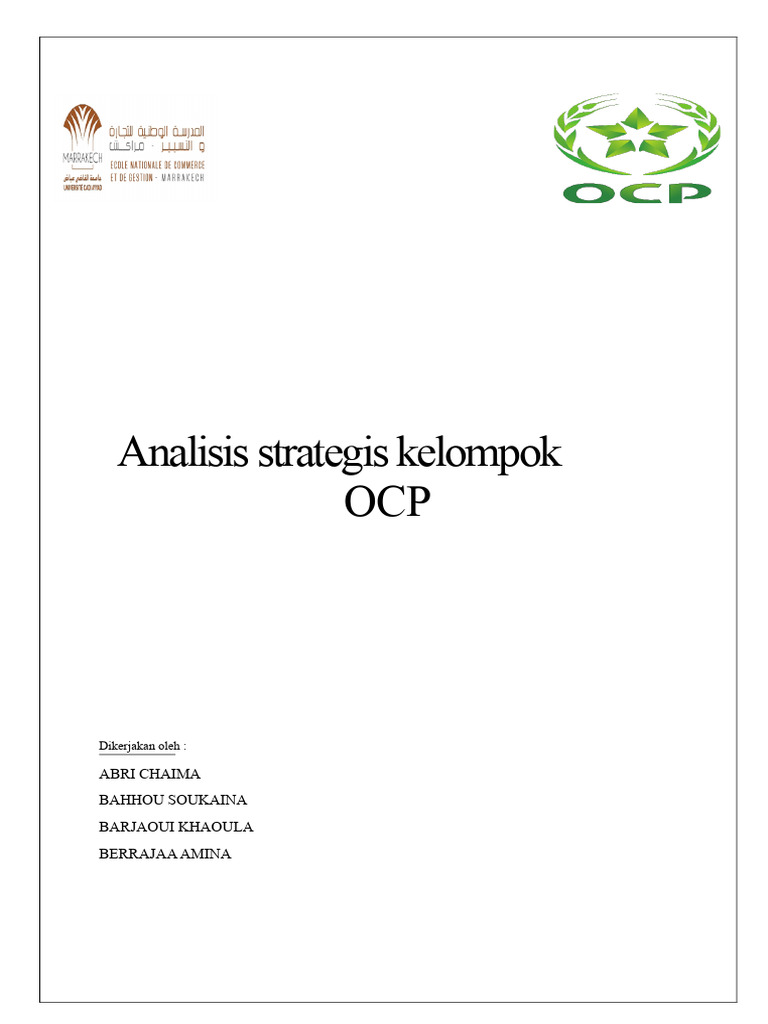 Analisis Strategis Kelompok OCP | PDF