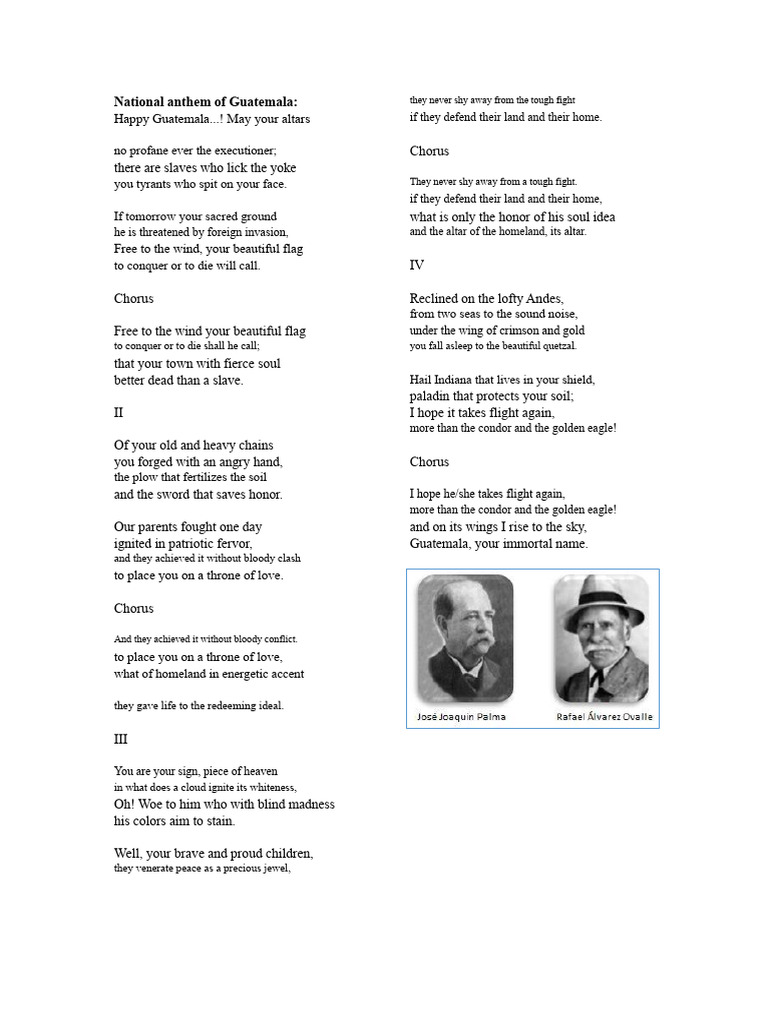 National Anthem of Guatemala | PDF