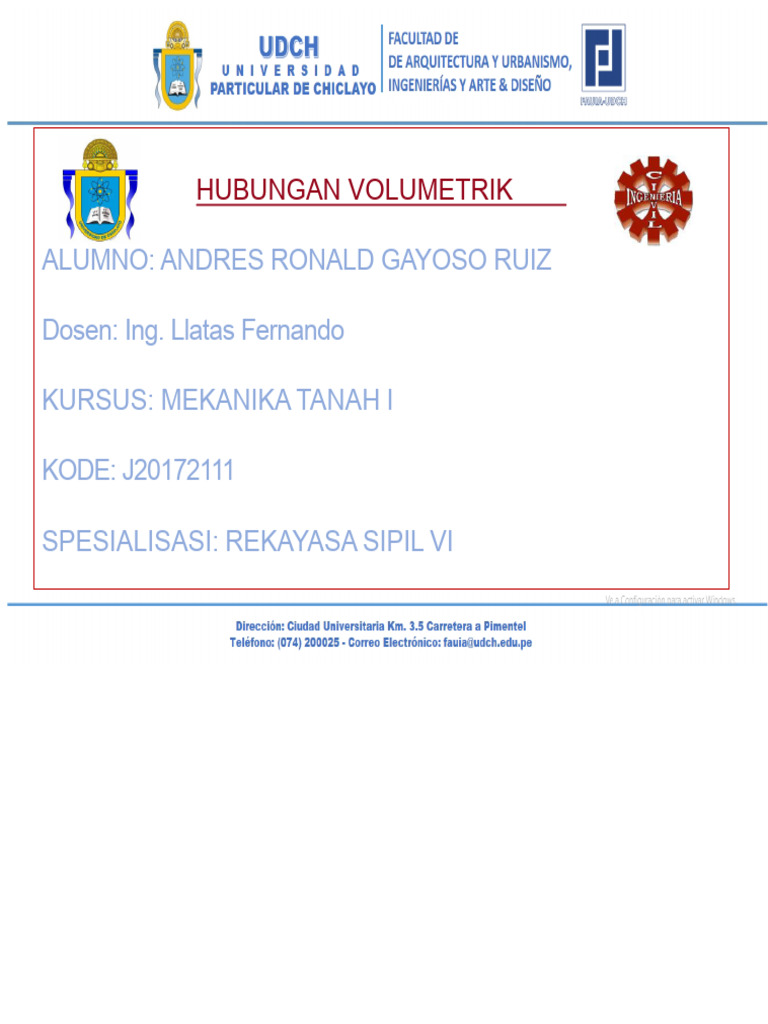 Latihan Hubungan Volumetrik | PDF