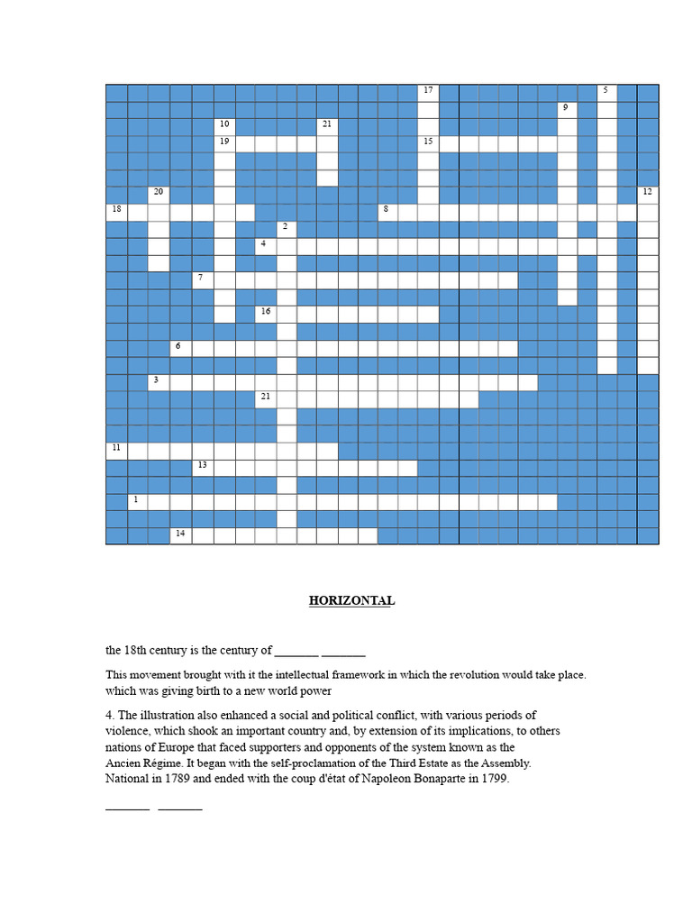 Crossword of The Enlightenment | PDF | Age Of Enlightenment | Science