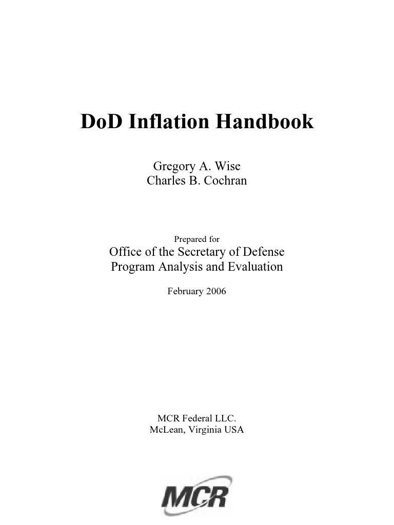 Mcr Dod Cost Inflation Book Inflation Index Economics