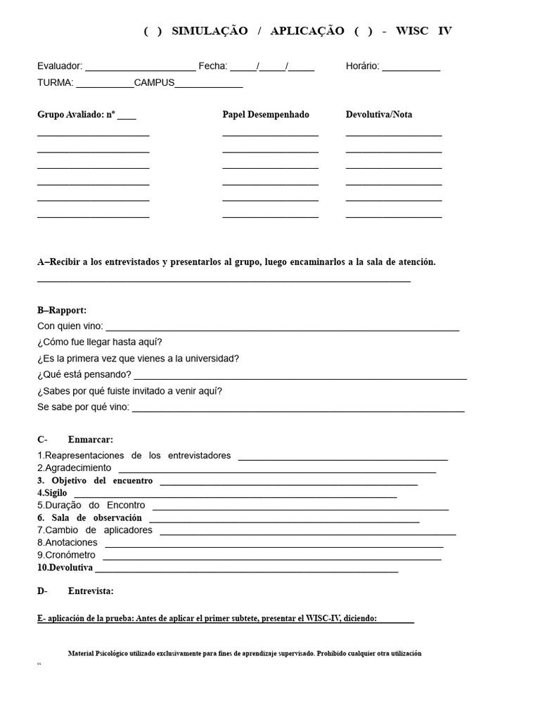 Aplicación del WISC-IV: Guía Práctica | PDF