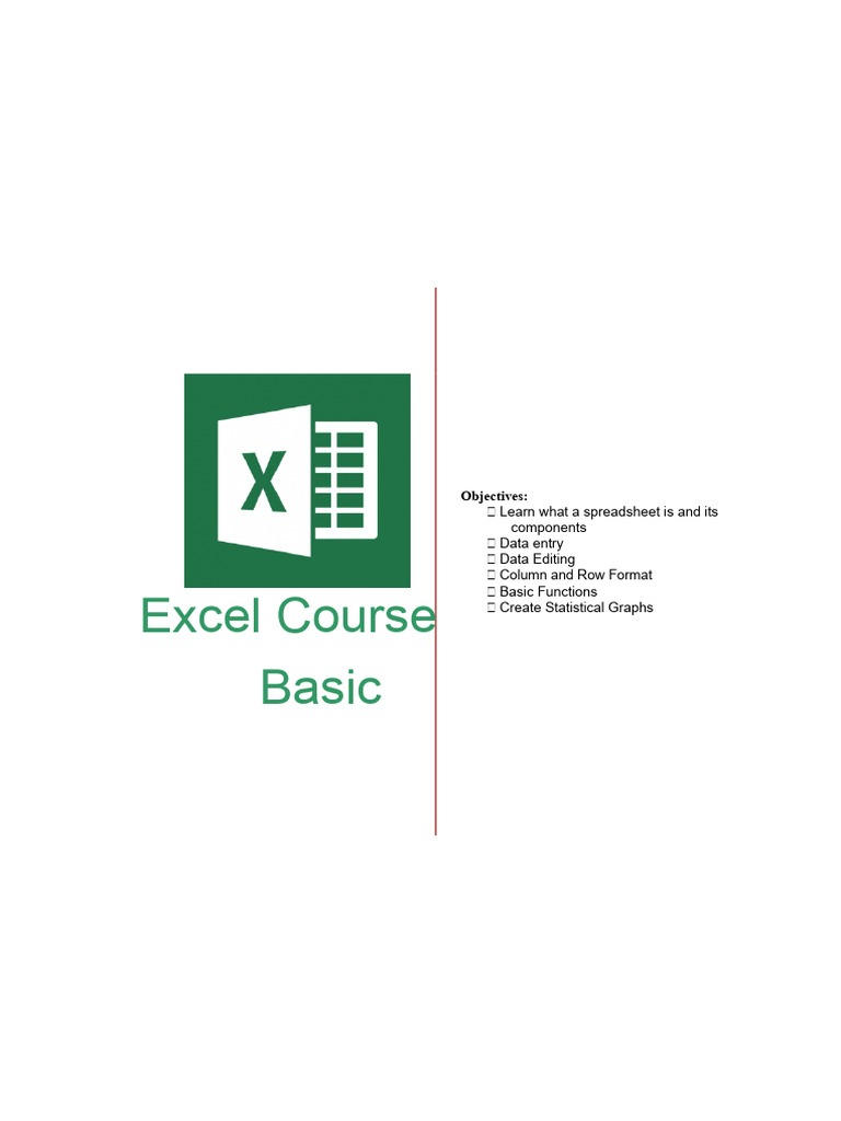 Basic Excel Course | PDF | Microsoft Excel | Spreadsheet