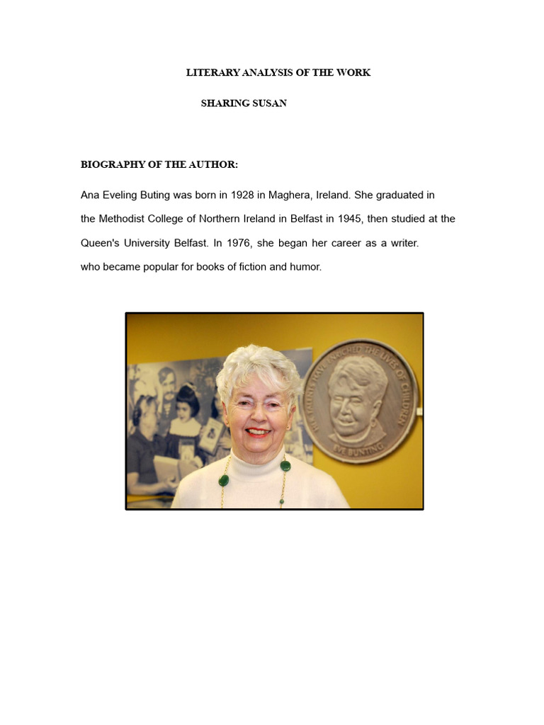 Literary Analysis of The Work Sharing Susan | PDF