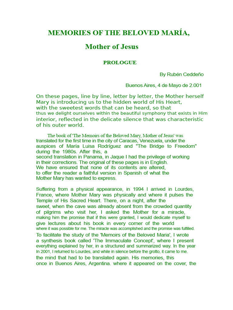 Memories of The Beloved Mary | PDF | Ascended Master | Mary, Mother Of ...