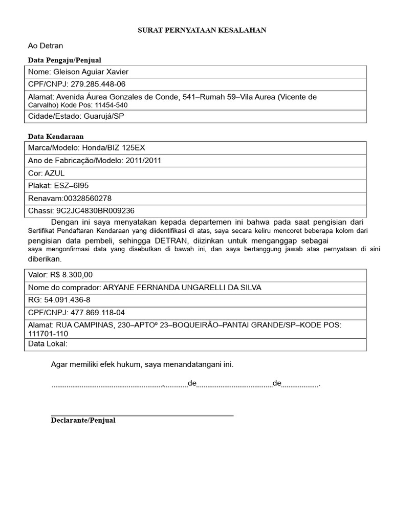 Pernyataan Coretan | PDF