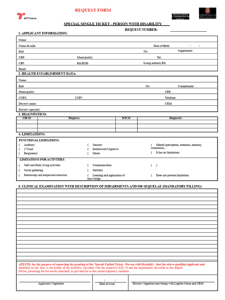 Special Single Ticket - Form | PDF | Medical Diagnosis | Information