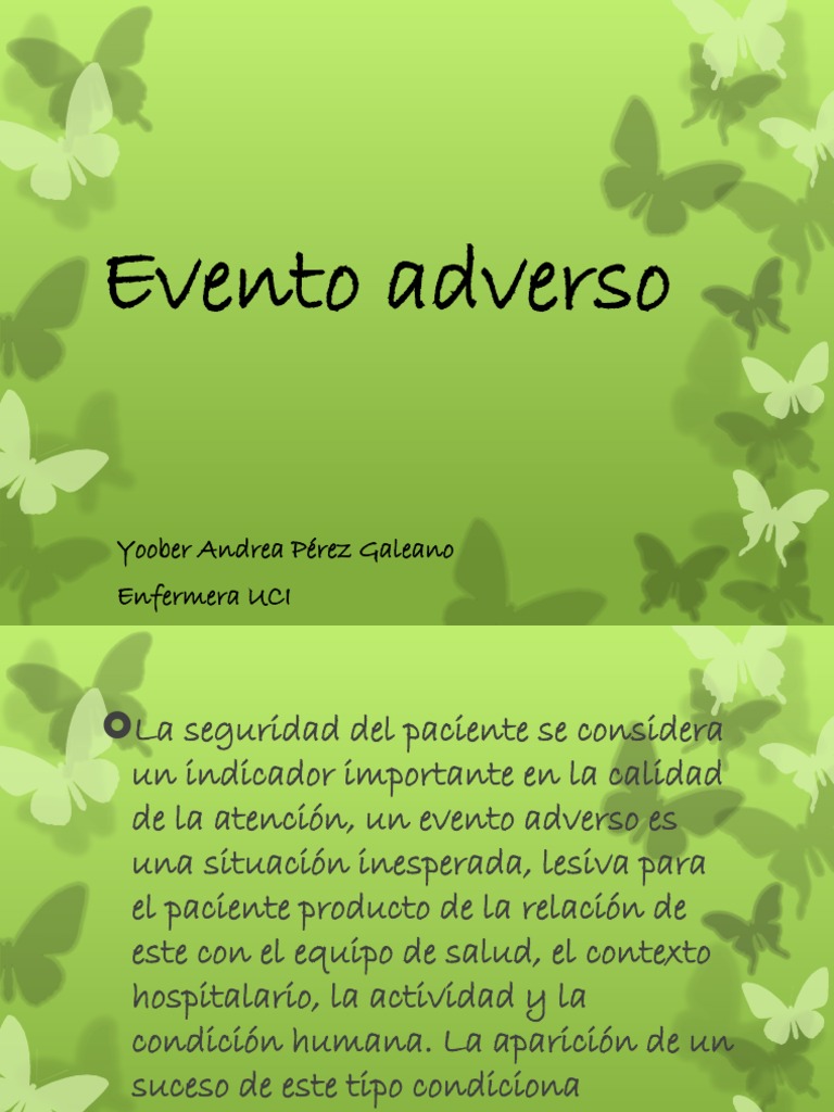 Evento Adverso | PDF | Seguridad del paciente | Enfermería