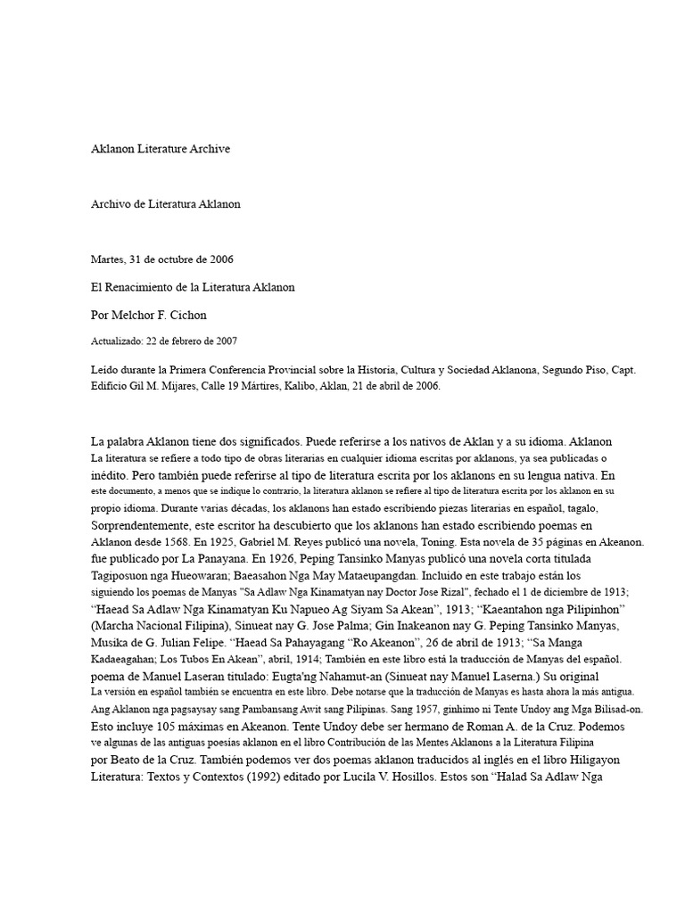 Aklanon Literat-WPS Oficina | PDF | Haiku | Escritura
