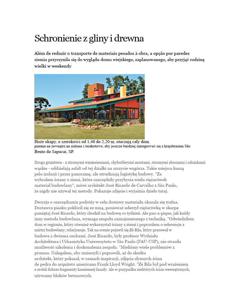 Schronienie Z Drewna W Technice Pau A Pique | PDF