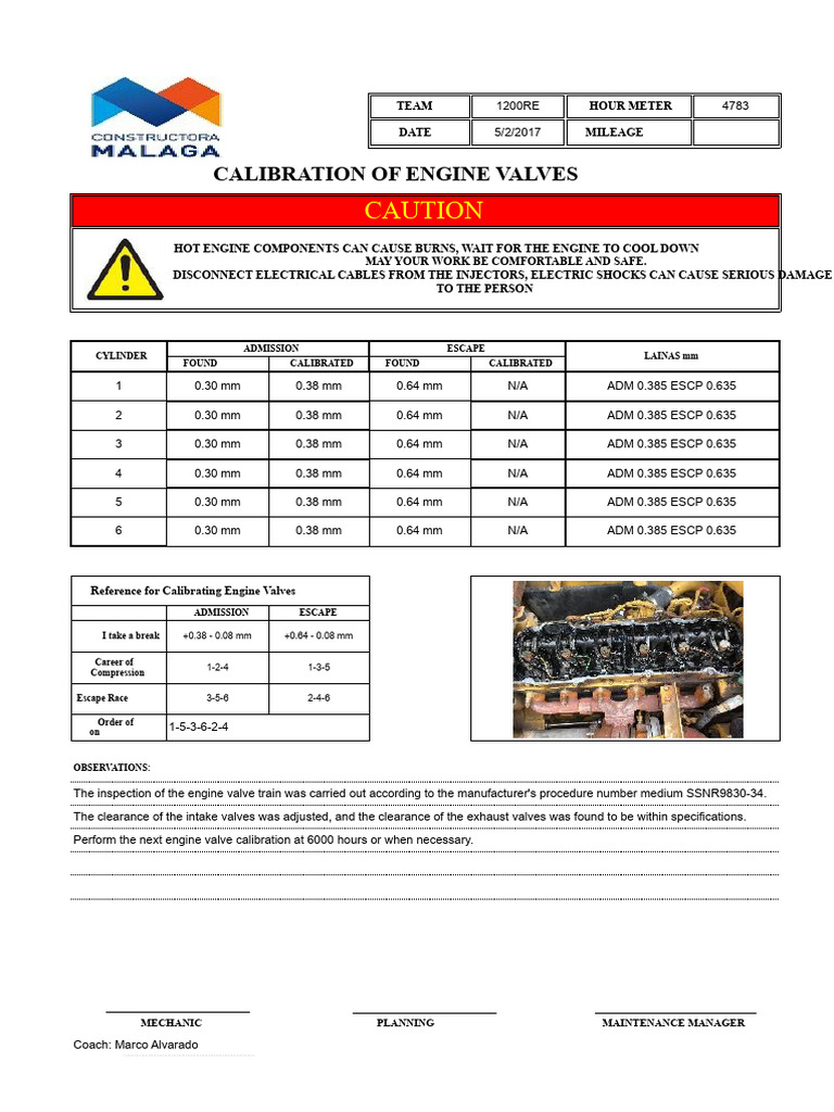 Engine Valve Calibration Guide | PDF | Engines | Calibration