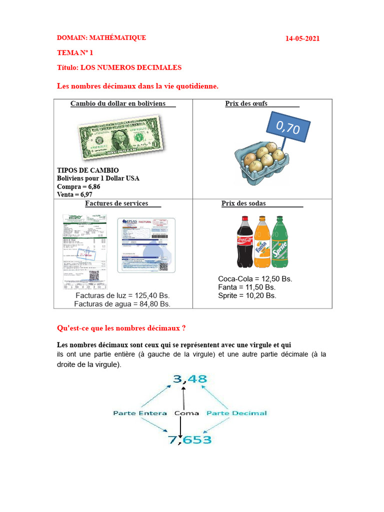 Les Nombres Décimaux | PDF | Décimal | Mathématiques élémentaires