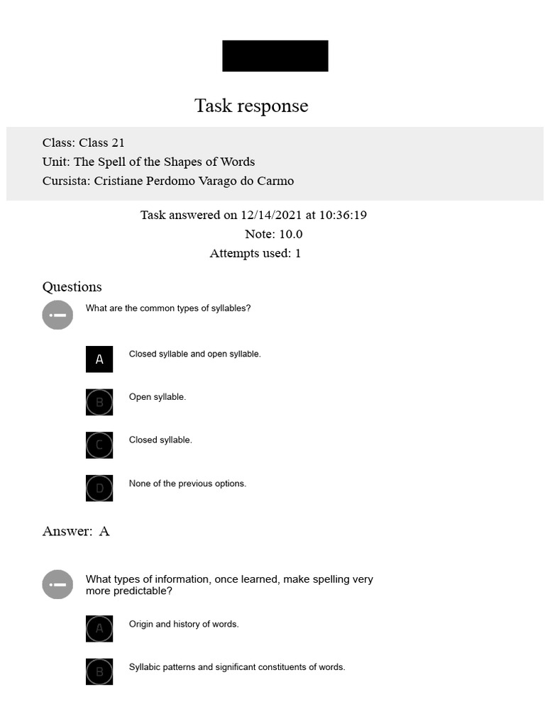 Response-Questionnaire-29. Quiz The Spell of The Forms of Words | PDF ...