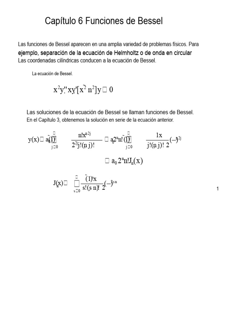 Función de Bessel | PDF | Ecuaciones | Relación de recurrencia
