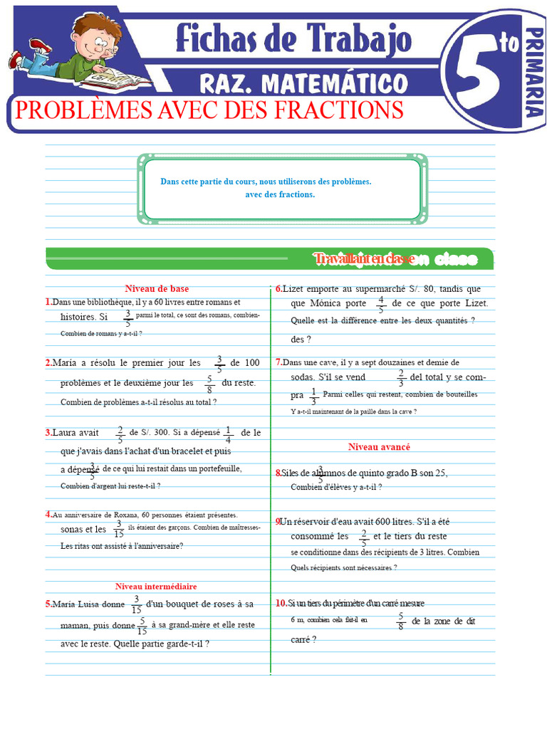 Problèmes de fractions pour élèves | PDF | Échecs | Théorie (échecs)