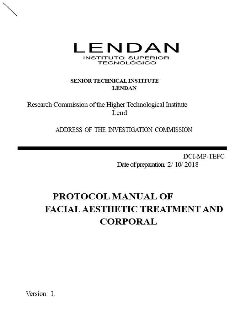 Manual Protocol For Facial and Body Aesthetic Treatments | PDF ...