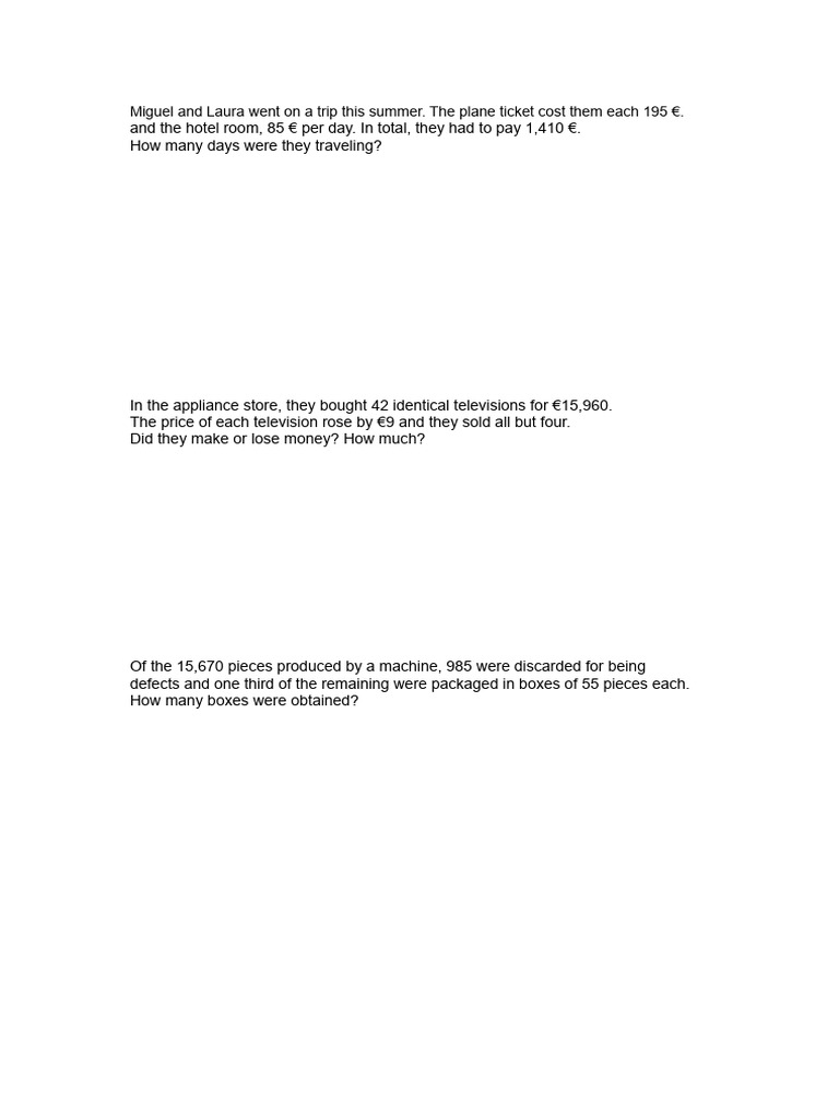 Mathematics Problems 6th Grade | PDF