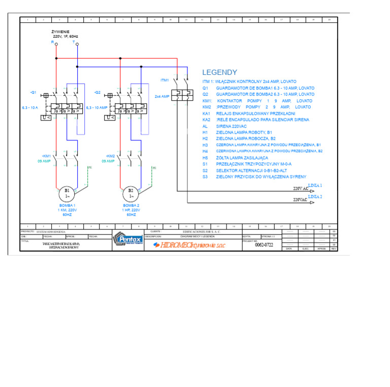 Alternator Z Alarmą 1F - Diagram Mocy | PDF