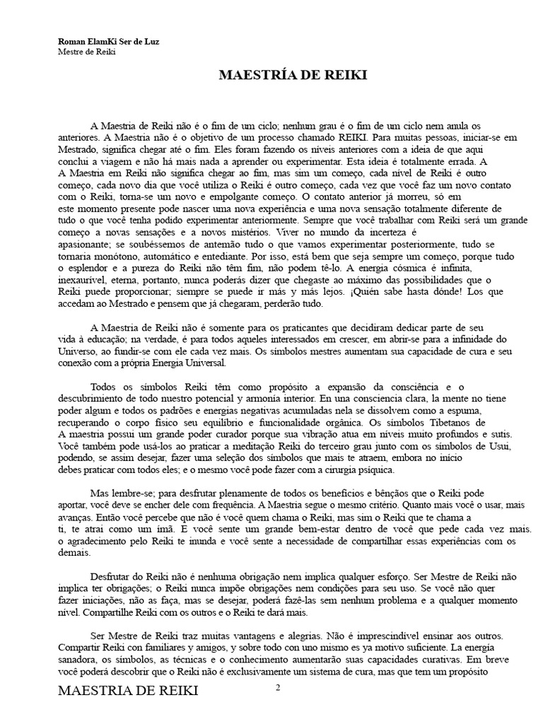 Manual de Reiki Nível 4 - Reiki Usui - Tibetano - Karuna - Mestrado ...