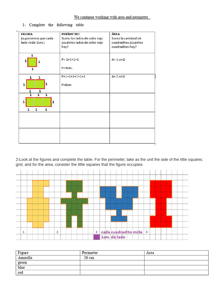 Area and Perimeter 2 Homework | PDF