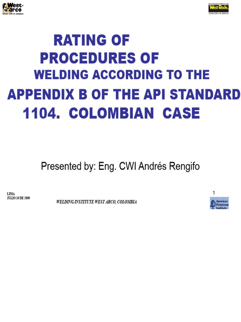 Welding Procedure Rating per API 1104 | PDF | Welding | Construction