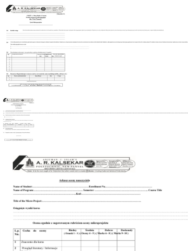 Format Mikroprojektu MSBTE | PDF