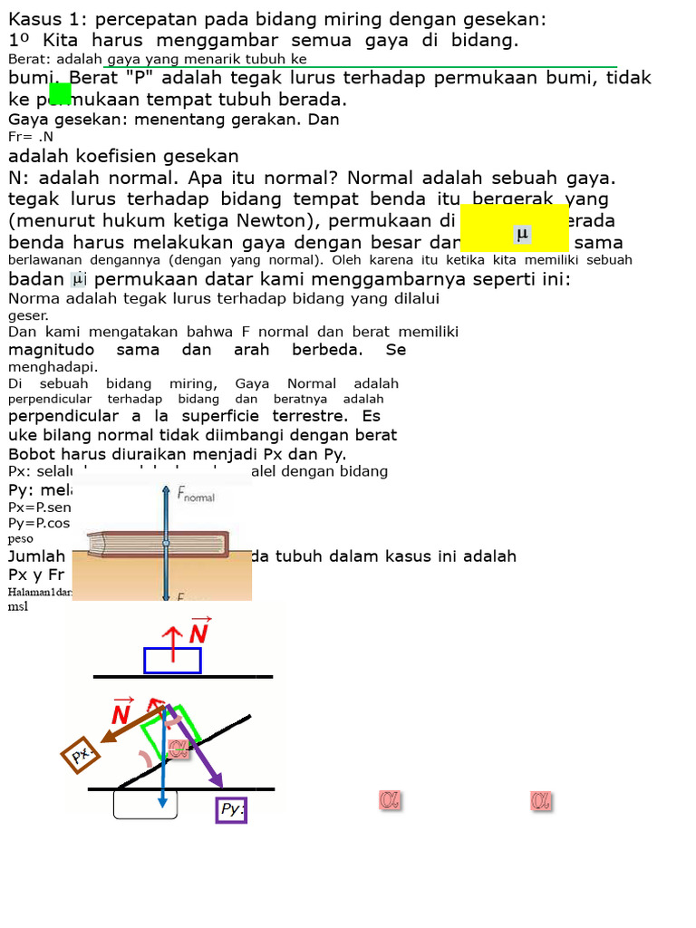 Percepatan Benda di Bidang Miring dengan Gesekan | PDF