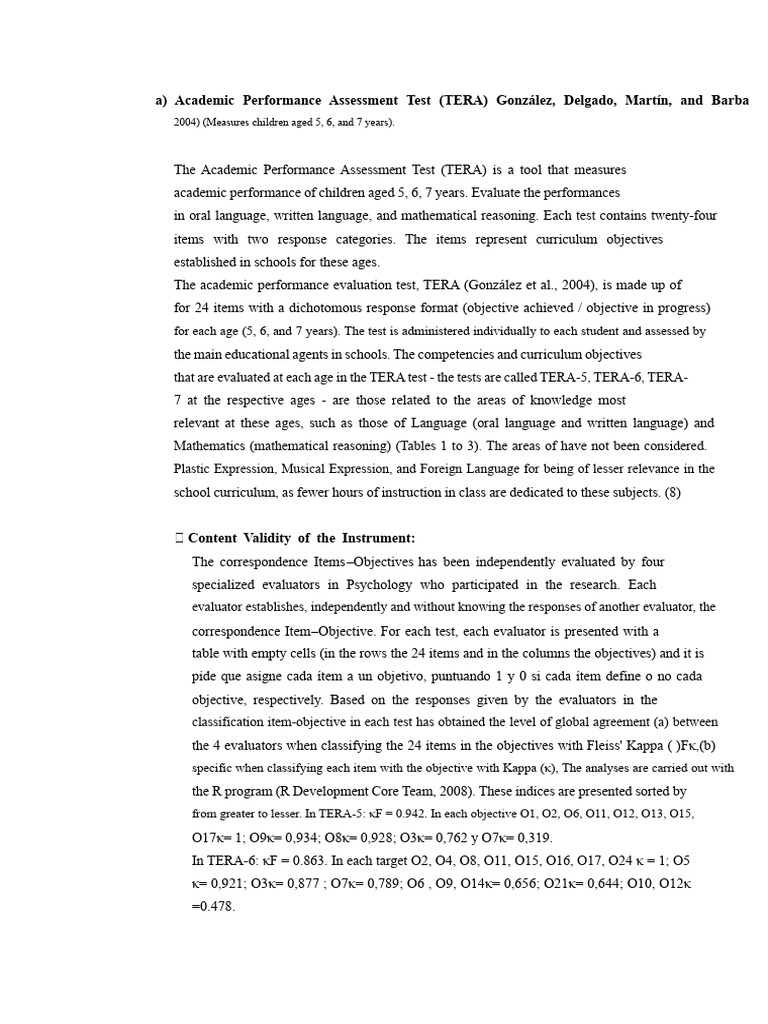 Academic Performance Assessment Test - ANNEX THAT NEEDED TO BE ...