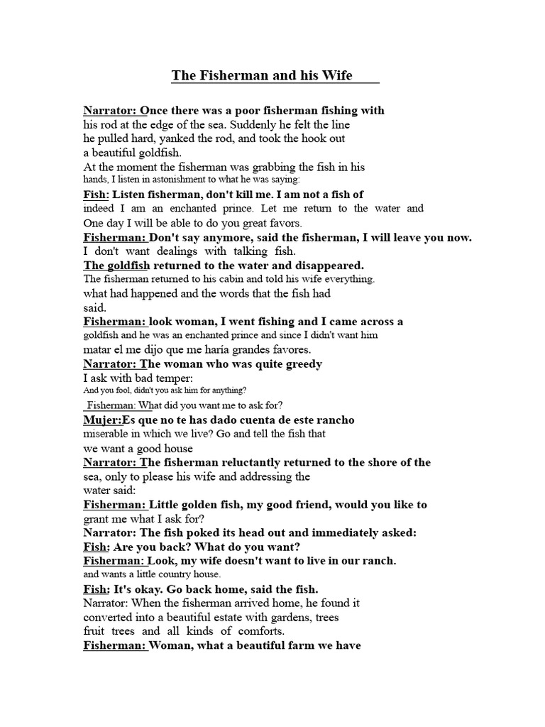 The Fisherman and His Greedy Wife | PDF