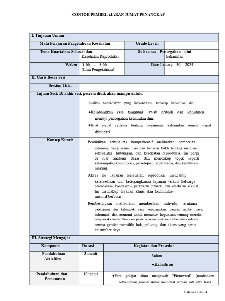 Pencegahan Kehamilan Dini Remaja | PDF