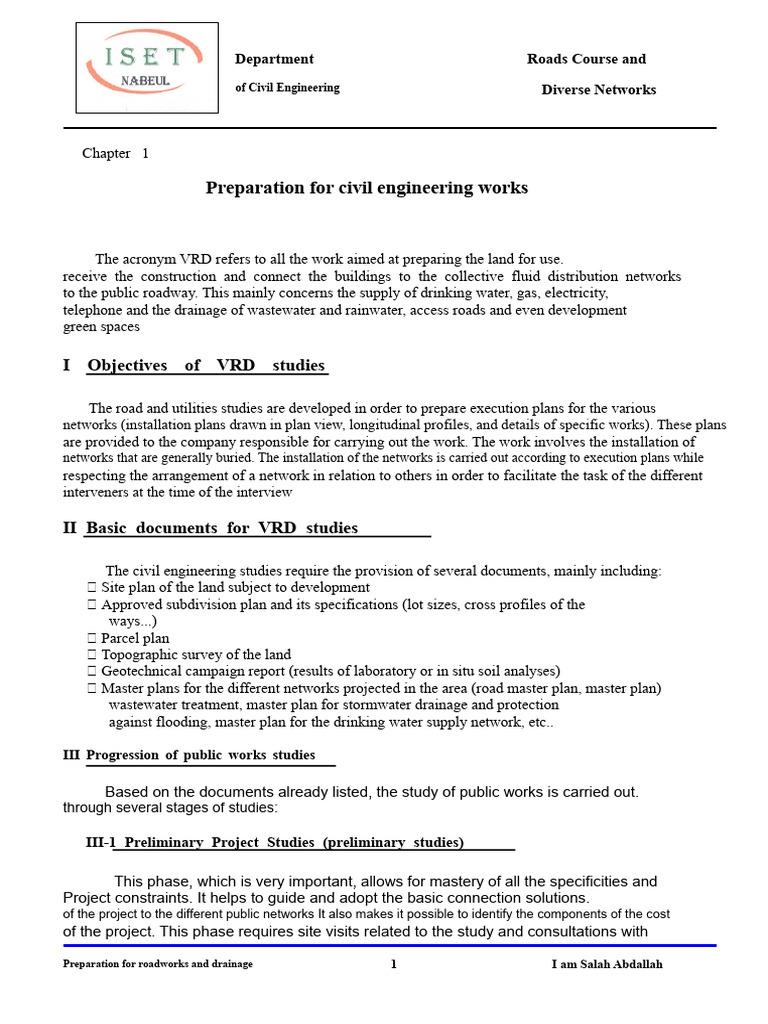 VRD Preparation for Civil Engineering Projects | PDF | Flood | Civil ...
