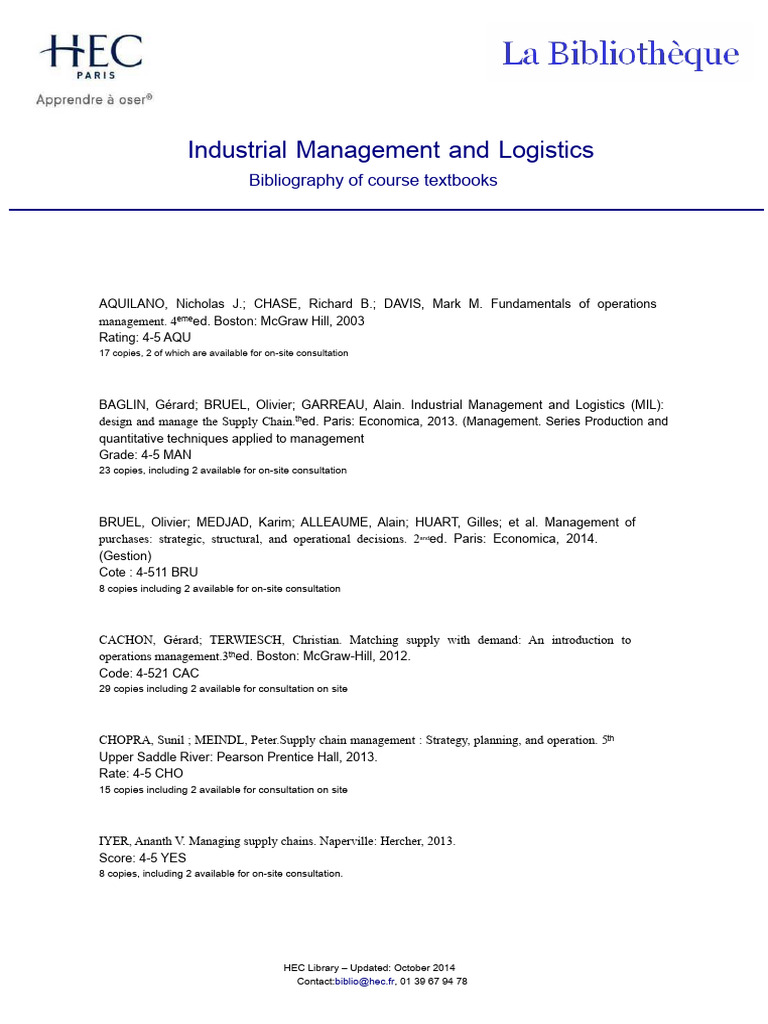 Industrial Management and Logistics | PDF