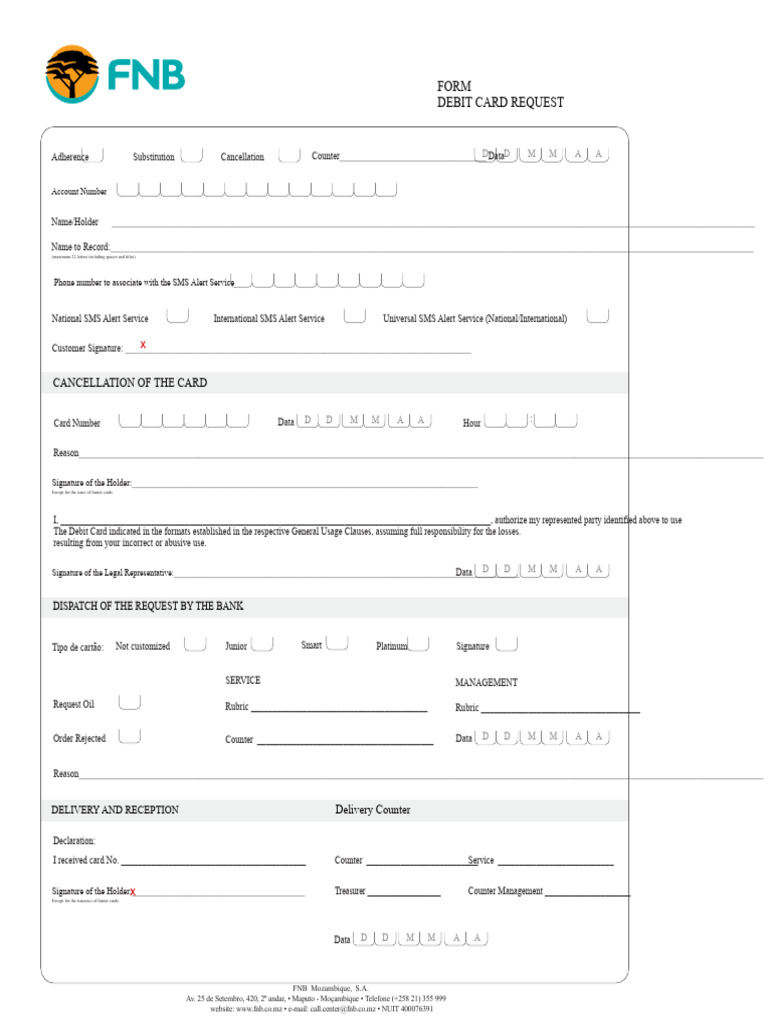 Debit Card Request Form V3 | PDF | Debit Card | Transaction Account