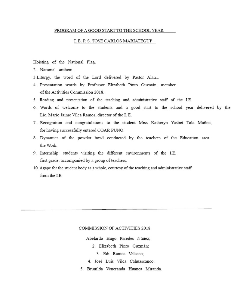 Good Start Program For The School Year of The | PDF